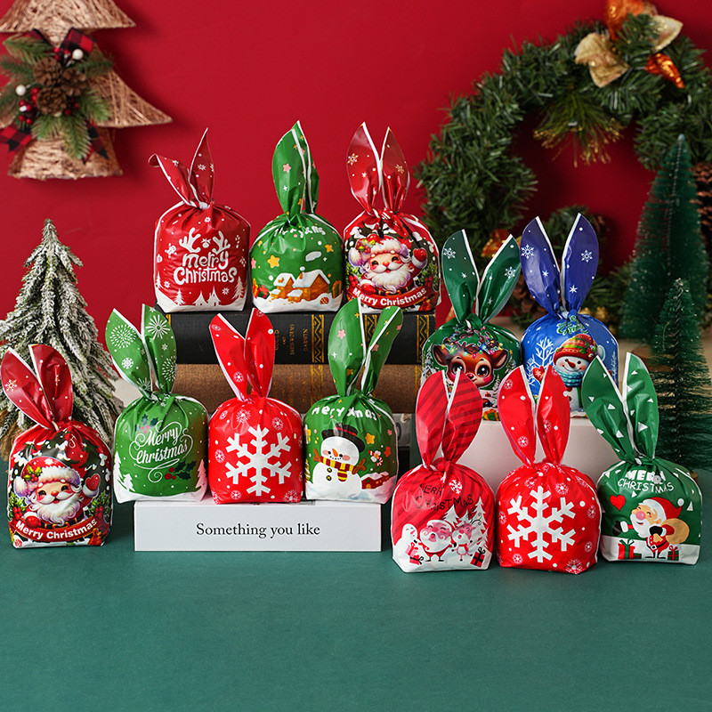 Jual 50pcs Plastik Ikat Natal Goodiebag 18*30+9CM Merry Chrimast ...