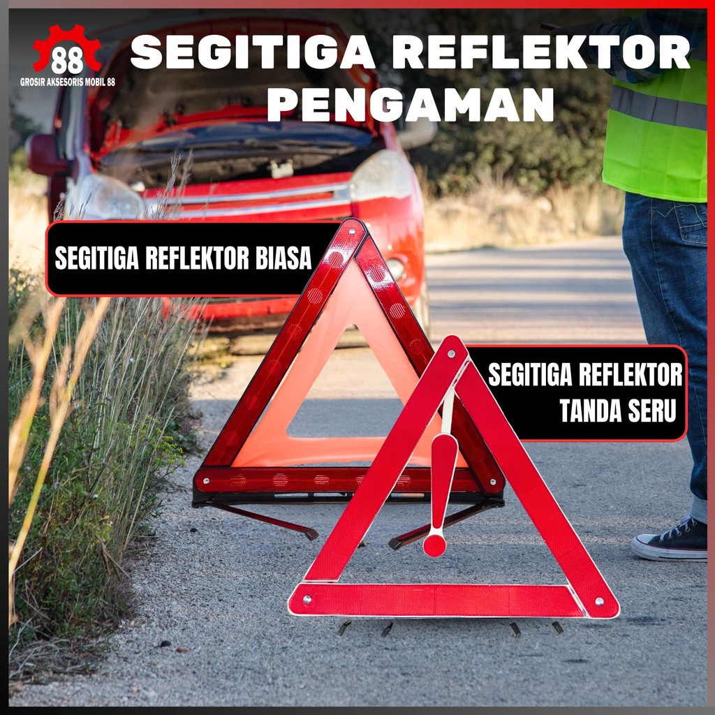 Jual Segitiga Pengaman Car Reflektor Mobil Peringatan Darurat Hazard ...