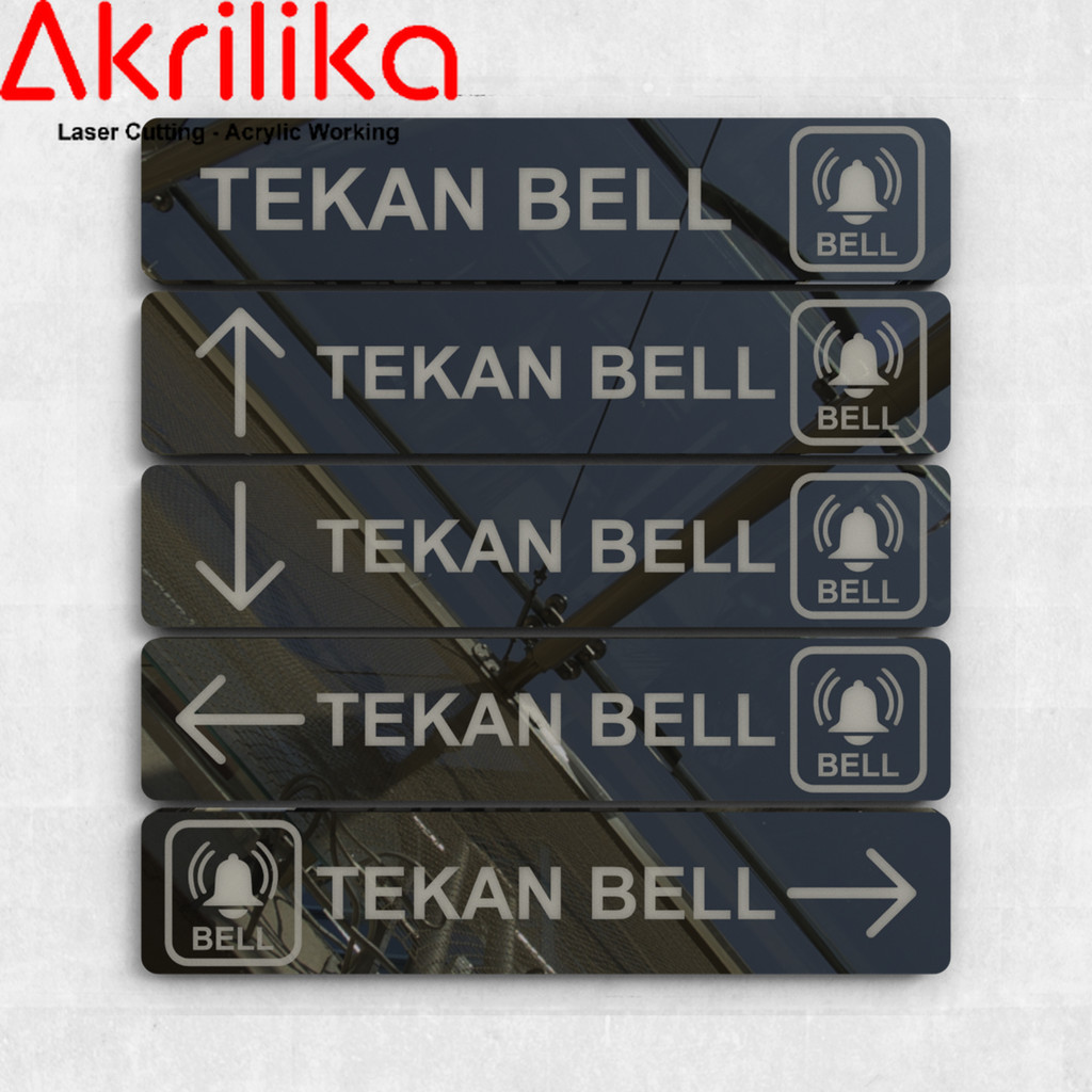 Jual AKRILIK SIGNBOARD "TEKAN BELL" CUSTOM ARAH 25X5CM AKRILIK 2MM ...