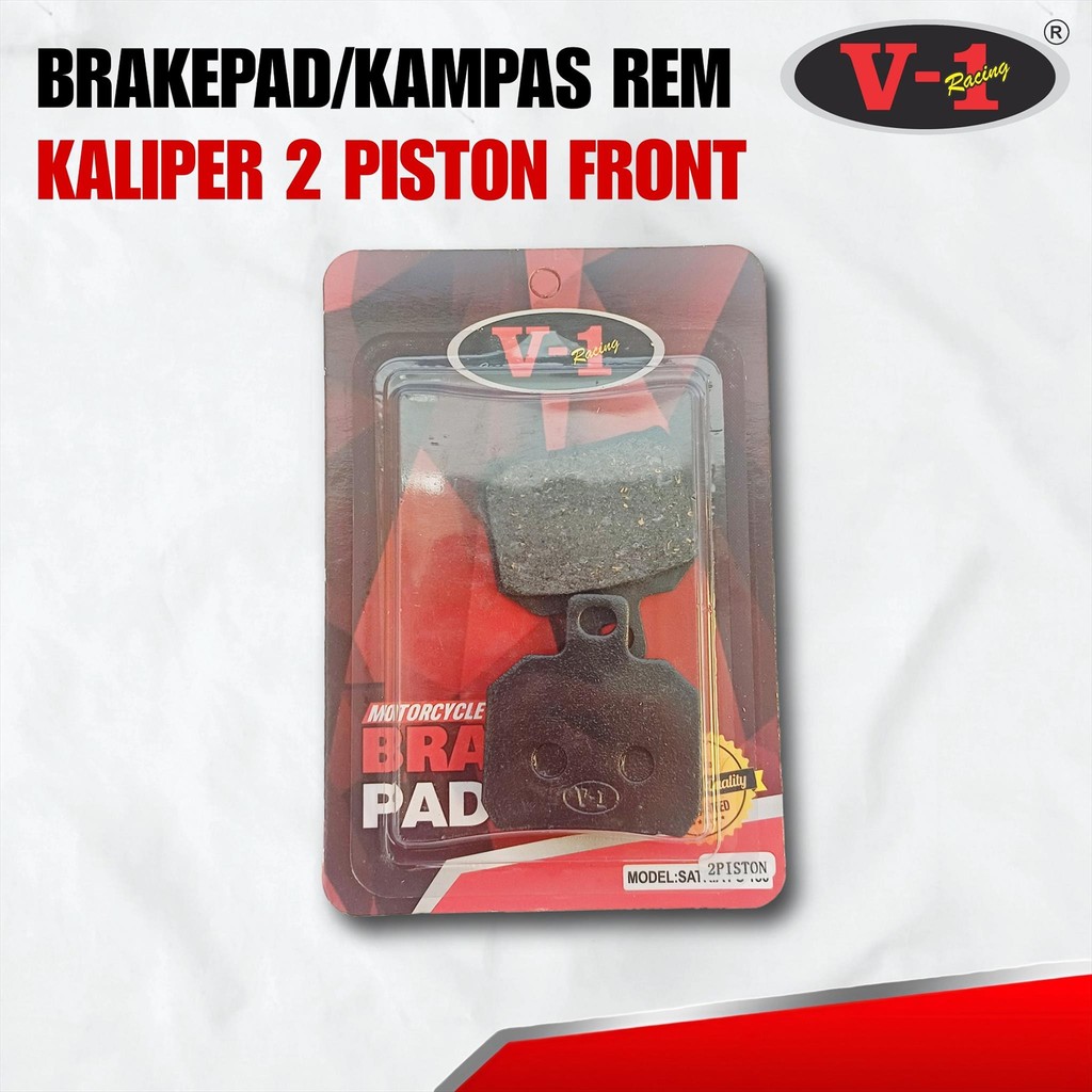 Jual V-1 RACING KAMPAS REM /BRAKE PAD DEPAN KALIPER 2 PISTON | Shopee ...
