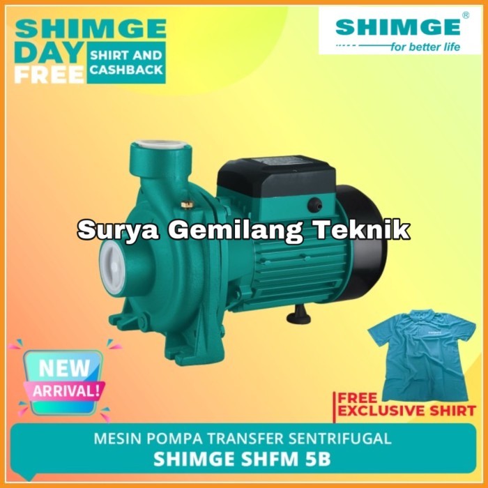 Jual Pompa Centrifugal 1HP 220V Shimge SHFM5B Pompa Air Dorong Sentrifugal | Shopee Indonesia
