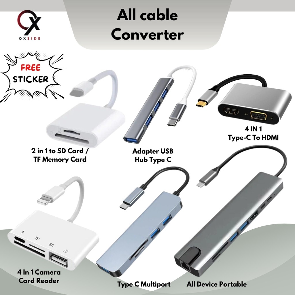 Jual Adapter Konverter Hub Cable Usb Type C Lightning Ke Usb 3.0 Pd 6 ...