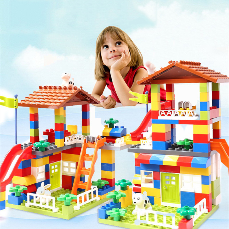 Jual Toys Big Size Castle Slide Blocks Particle Roof Blocks Compatible ...