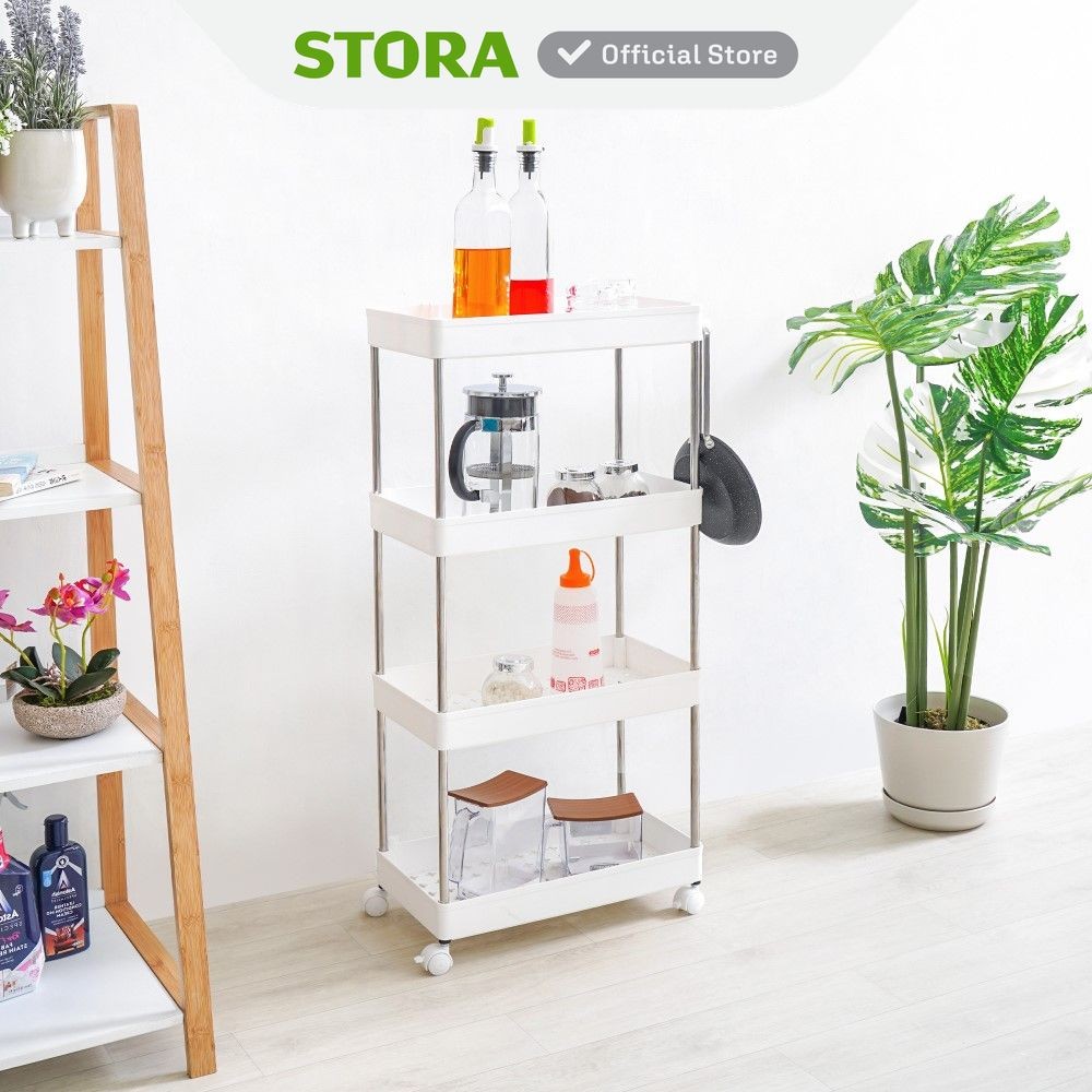Jual Stora Rak Troli - Putih Tempat Penyimpanan Multifungsi Dengan Roda ...