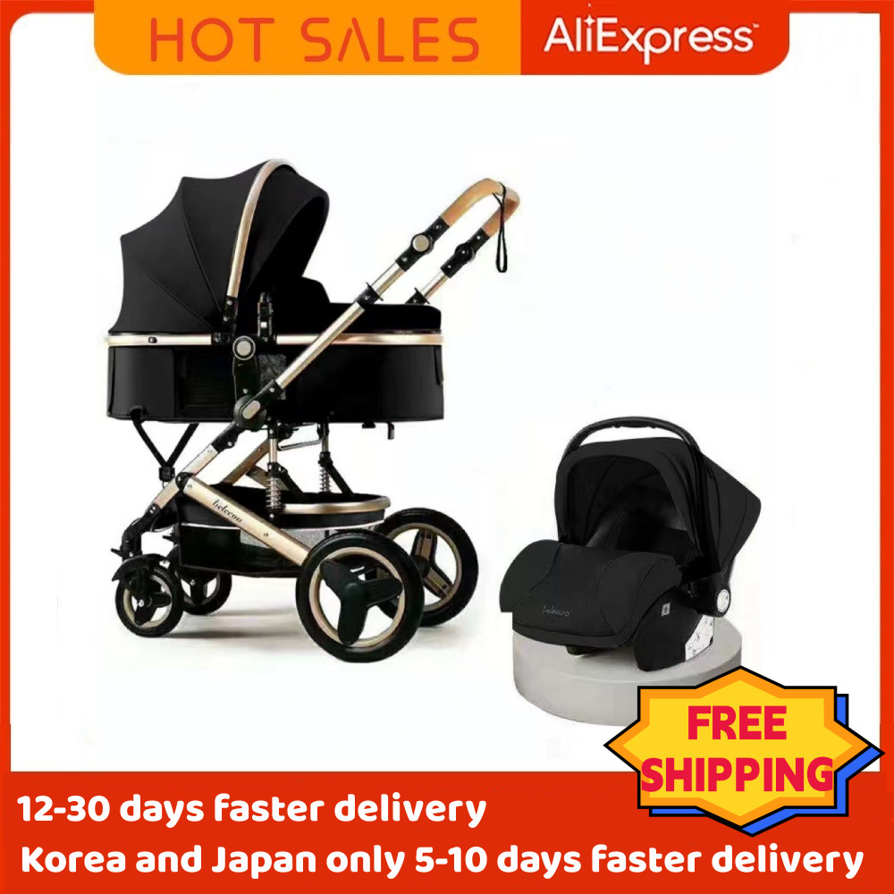 Jual Belecoo Baby Stroller With Baby Comfort,3 In 1 Four Wheels High ...