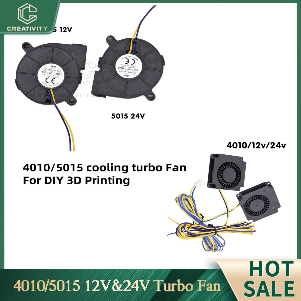 Jual 4010 5015 Fan 12V&24V Cooling Turbo Fan Brushless 3D Printer Parts ...