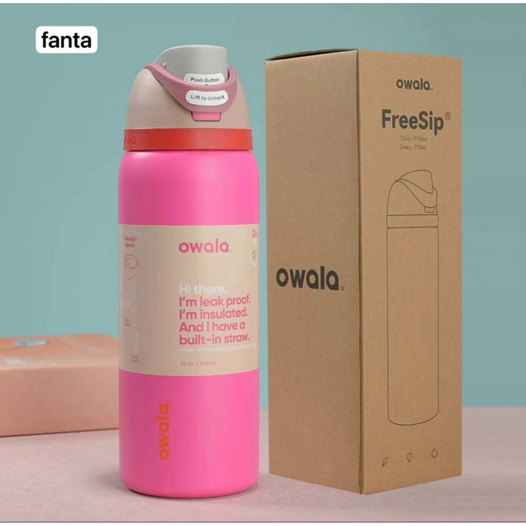 Jual tumbler owala freesip fanta 945ml lengkap box | Shopee Indonesia