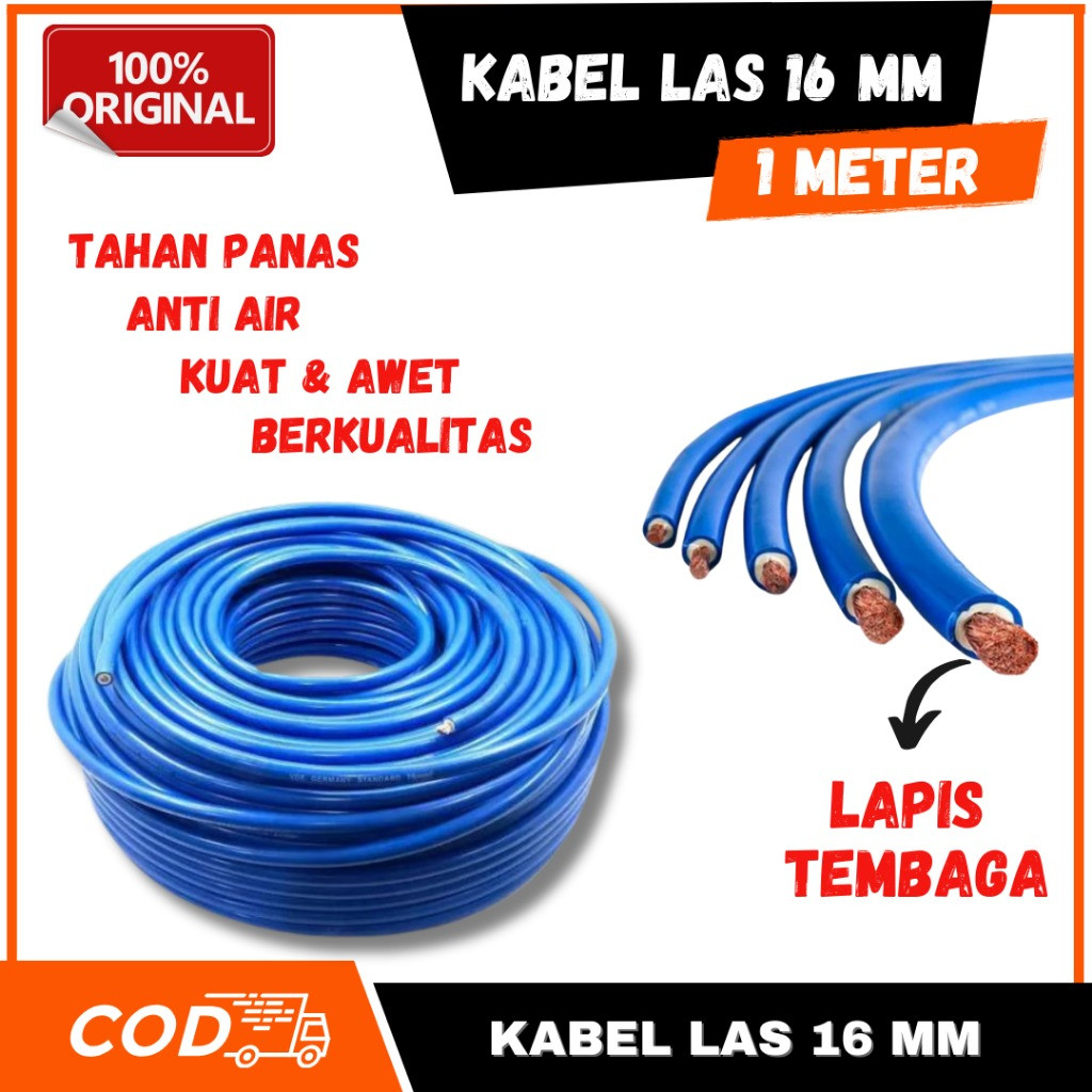 Jual Kabel Las Listrik 16mm Meteran Welding Cable 16 mm DOZIRO PRESCOTT ...
