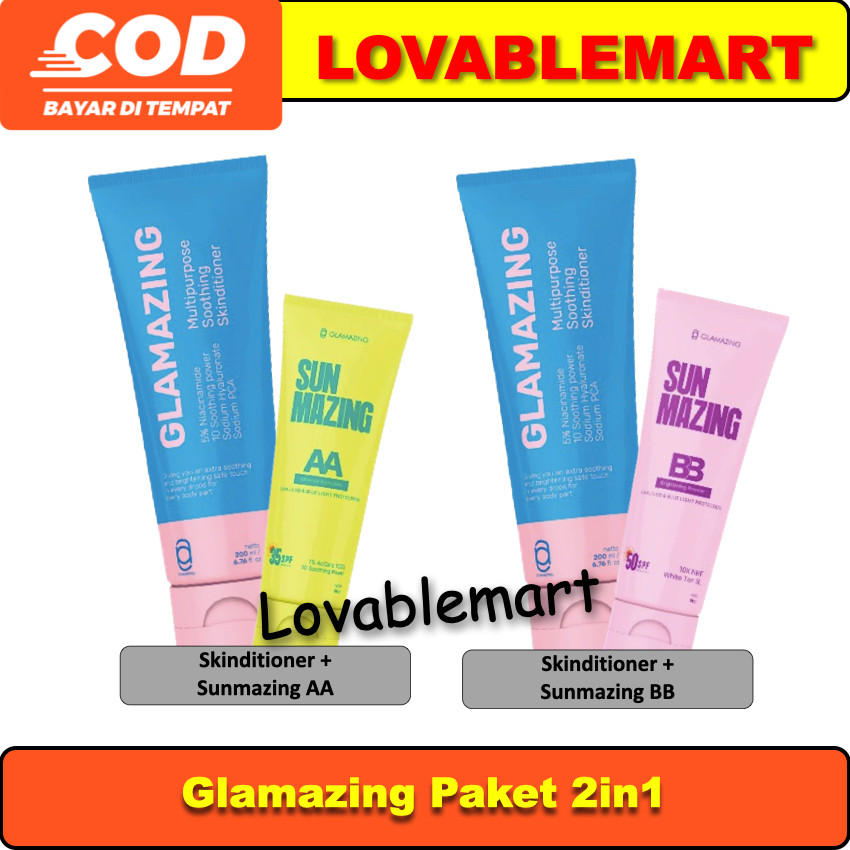 Jual Lovablemart Glamazing Paket 2in1 | Skinditioner + Sunmazing BB ...