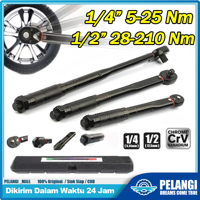 Jual Kunci Preset Torsi Moment Torque Wrench Pas Drive Alat Tangan 1/4 ...
