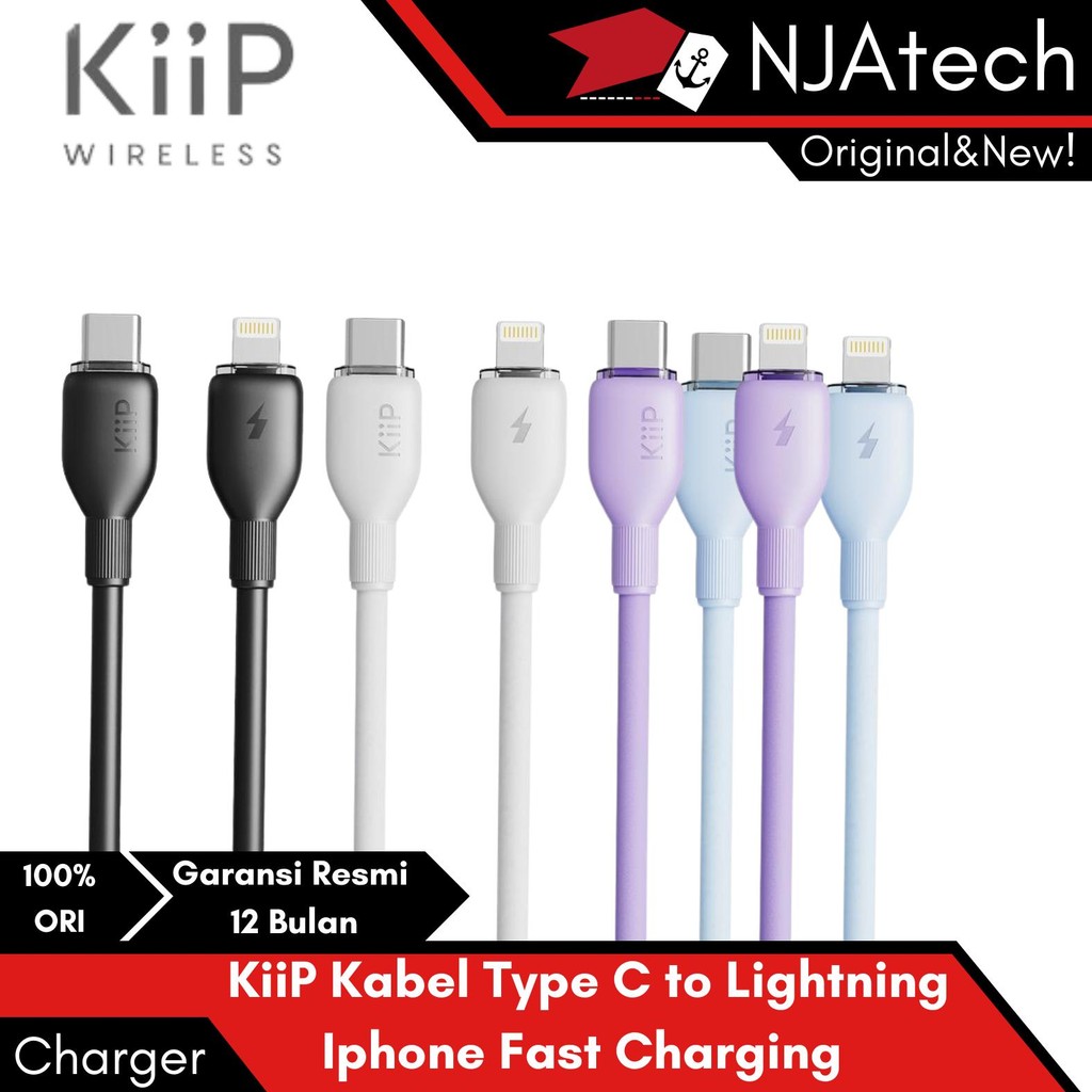 Jual KiiP Cable Fast Charging Kabel Type C to Lightning IP Iphone Up To ...