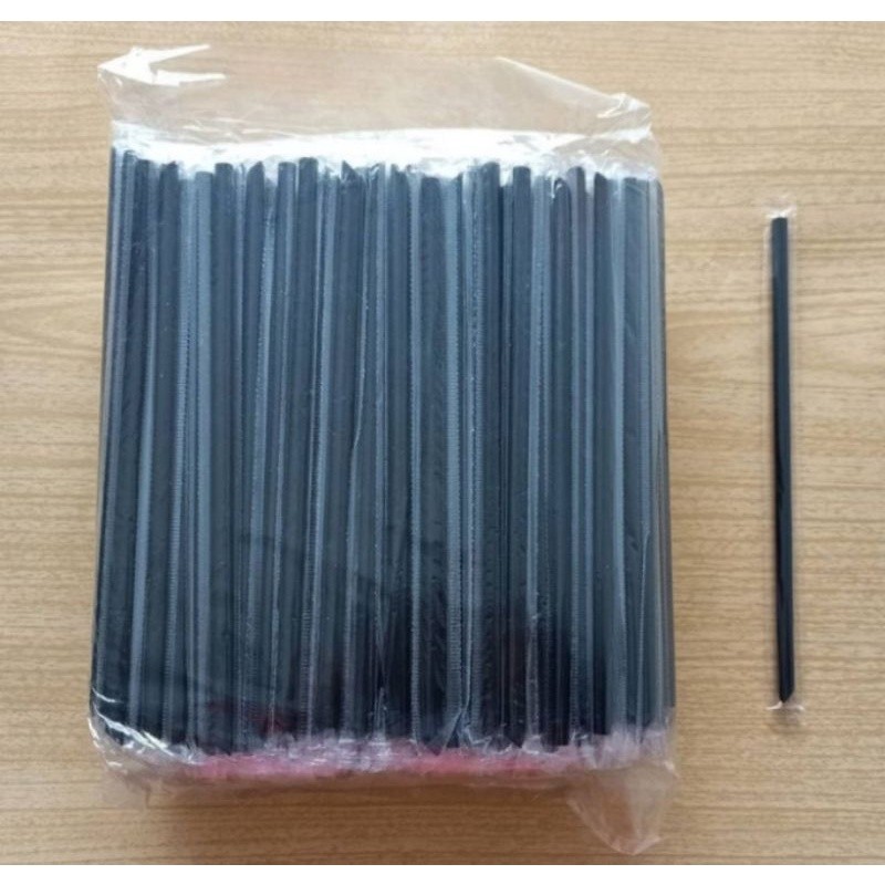 Jual sedotan hitam 6mm 20cm bungkus plastik steril(1 pack isi 300 pcs ...