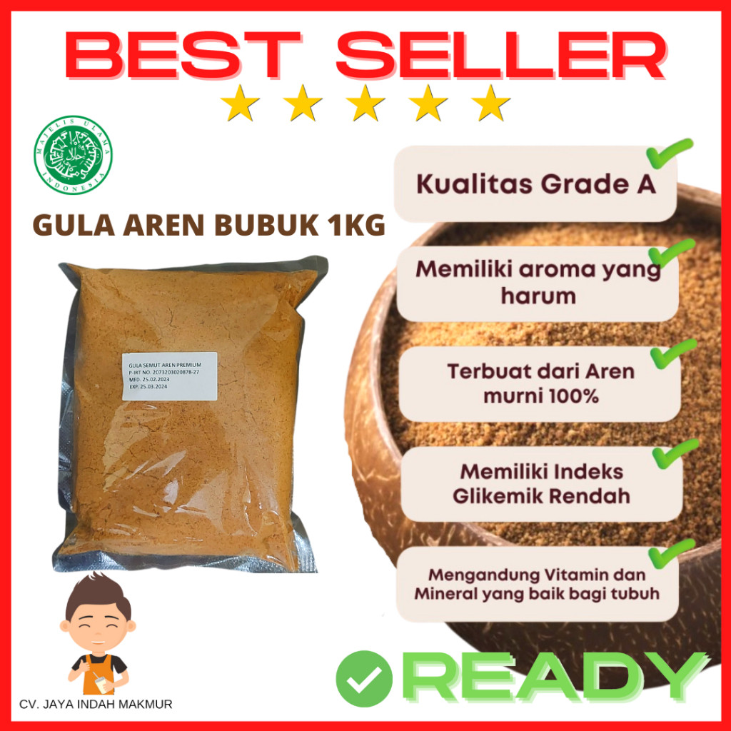 Jual DDI Gula Aren Bubuk Organik 1kg | Organic Premium Brown Sugar ...