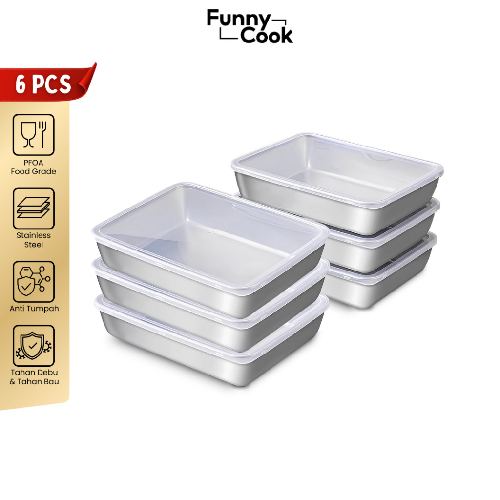 Jual FUNNYCOOK Tempat Wadah Makanan Kontainer Makanan Sayuran Food Box ...