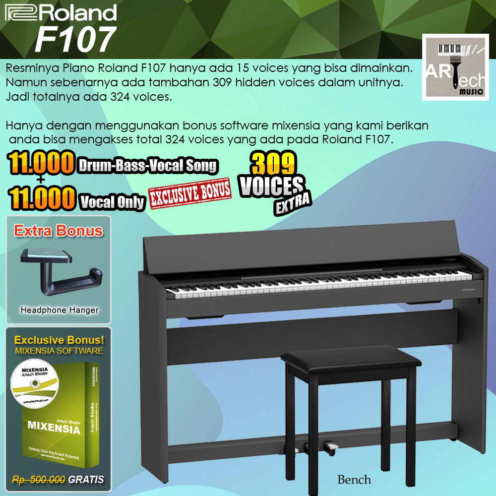 Jual Digital Piano Roland F107 / F 107 Garansi Resmi | Shopee Indonesia
