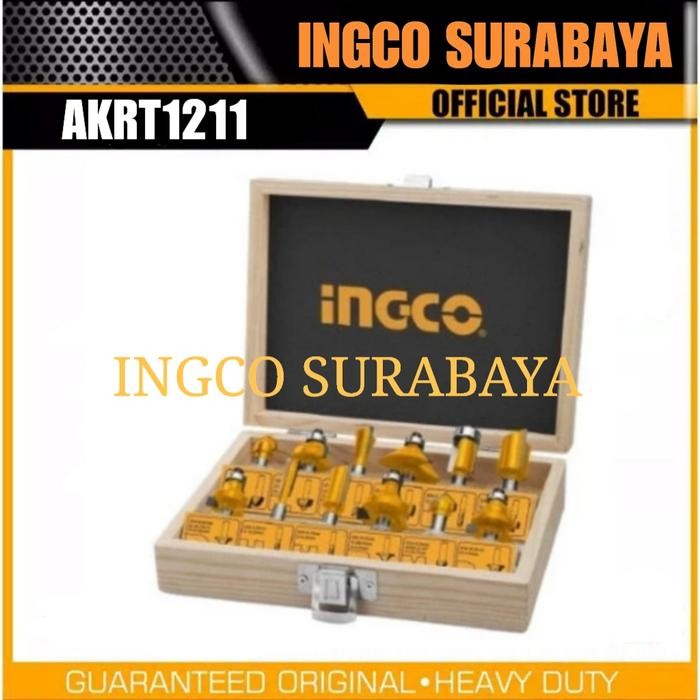 Jual INGCO AKRT1211 12PCS ROUTER BITS (8MM) MATA MESIN RUTER PROFIL ...