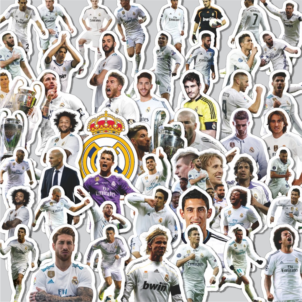 Jual Stiker Cutting Pack Stiker Football Series Real Madrid FC Isi ...
