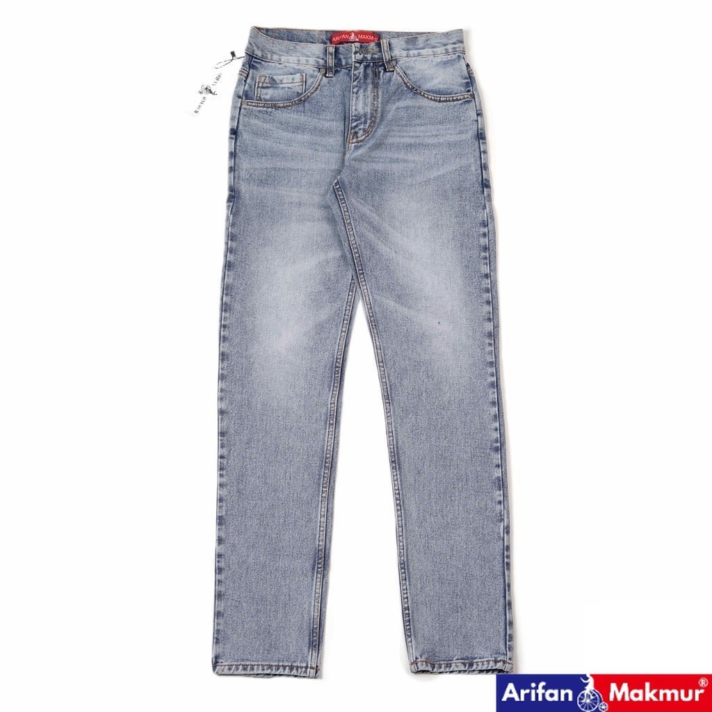 Jual Arifan Makmur Celana Jeans 15 Oz Slim Fit Stone Spray Sky Blue ...