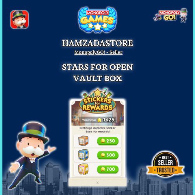 Jual Jasa Penambah Bintang Untuk Buka Box Vault / Monopoly Go ...
