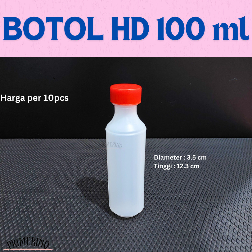 Jual (10 PCS) Botol HD 100ml / Botol Derat Plastik Alkohol Essens Resin ...