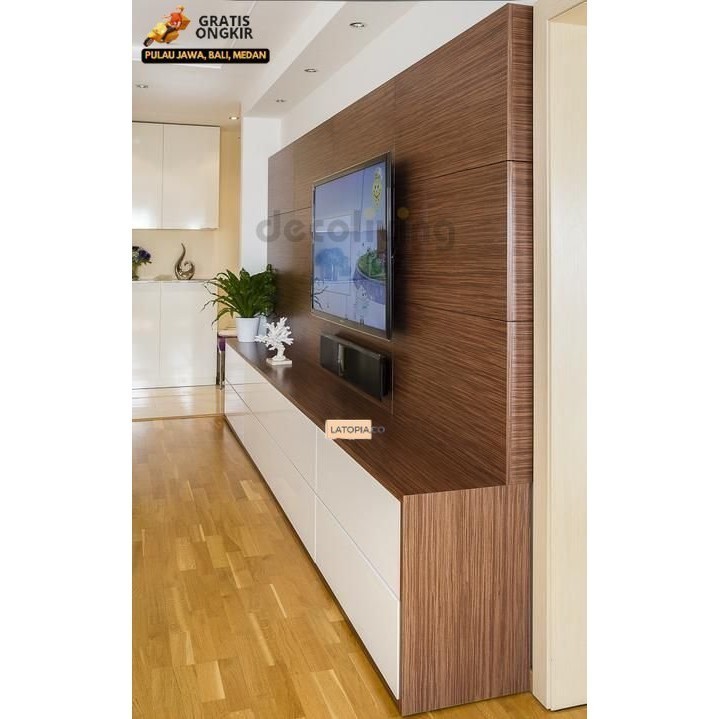 Jual Meja TV/TV Stand Multimedia Pake Backdrop Fullset Panjang 150 Cm ...