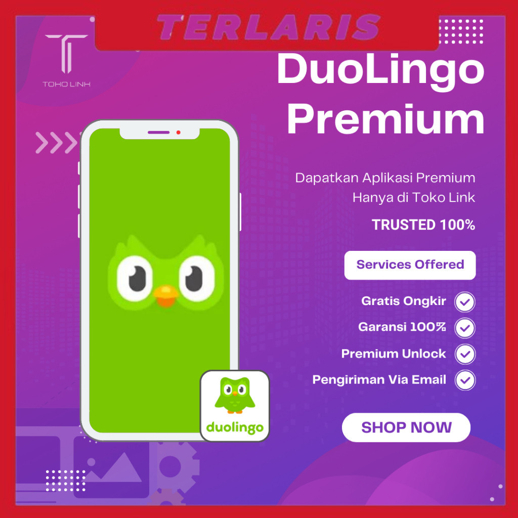 Jual Software Aplikasi Duolingo Premium Pro Unlocked Garansi Termurah