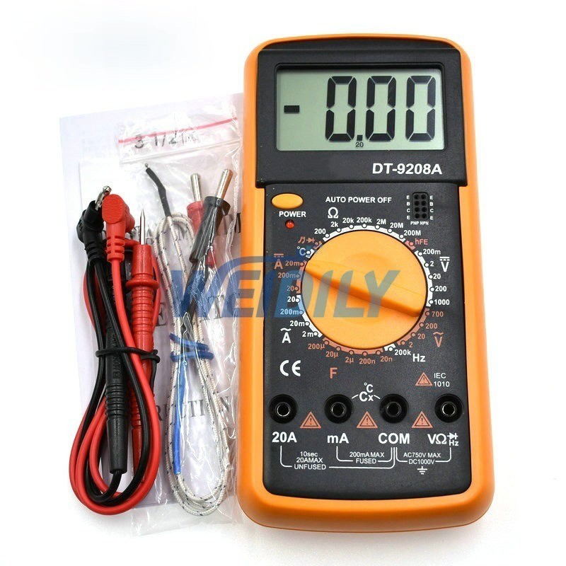 Jual Digital Profesional Multimeter DT9208A Capacitance Temperature Measurement Frequency Logic ...