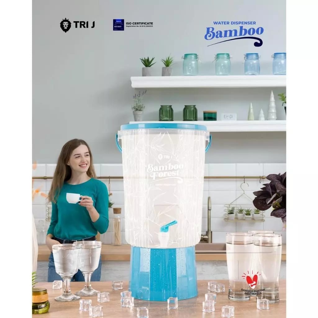 Jual Dispenser air plastik 12 liter / Dispenser Bamboo / Dispenser air ...