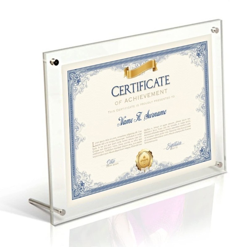 Jual A4 Acrylic Photo Frame Display Stand Clear Certificate Paper ...