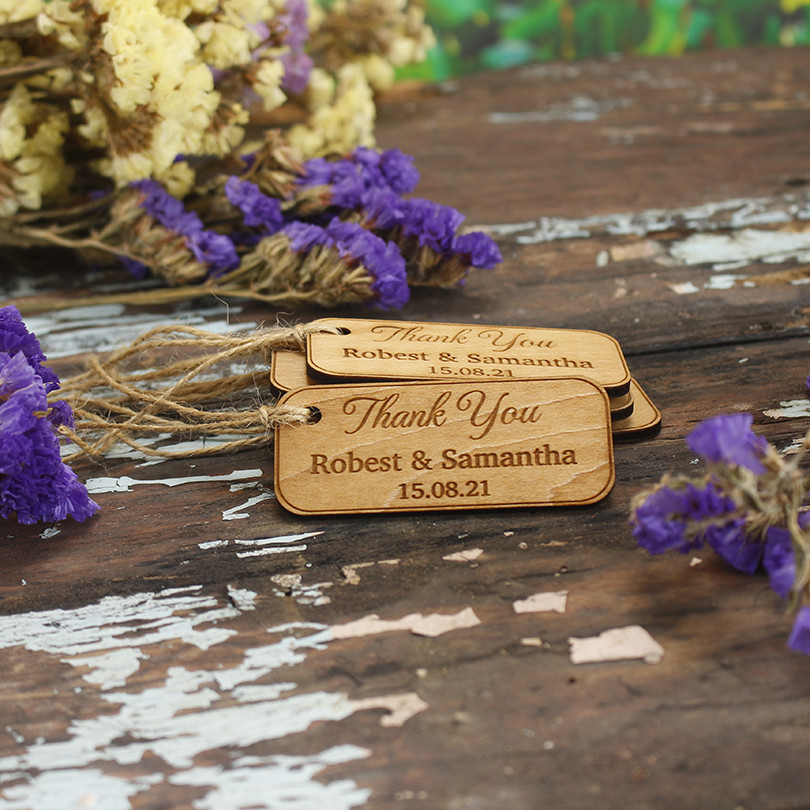 Jual Personalized Wooden Tags for Groom, Rustic Wedding Favor, Custom ...