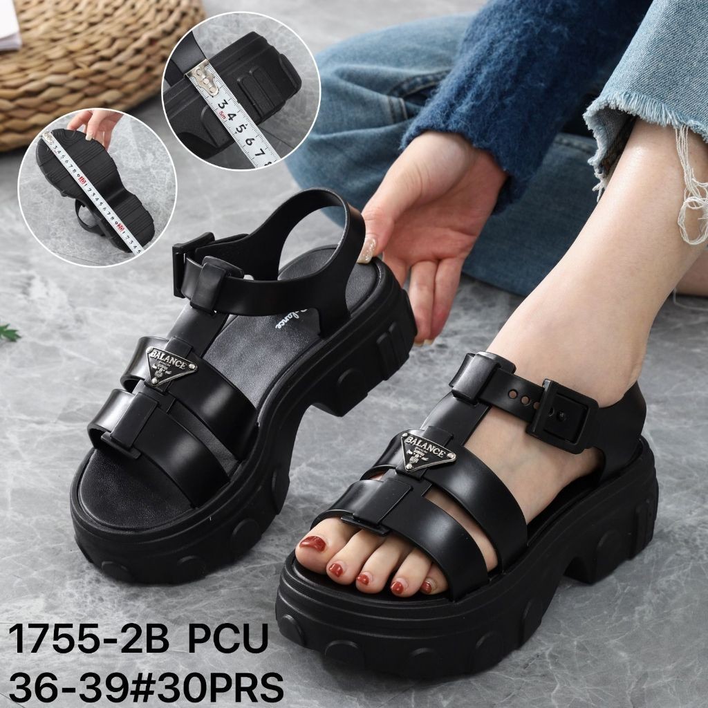 Jual Sandal Wanita Wedges Fashion Import Balance 1755-2B | Shopee Indonesia