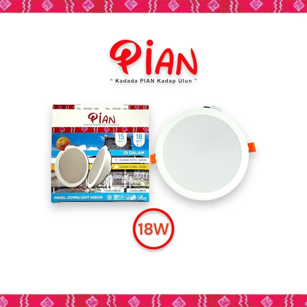 Jual LAMPU DOWNLIGHT IB PIAN LED PANEL 18 Watt /LAMPU PLAFON LED/Lampu ...
