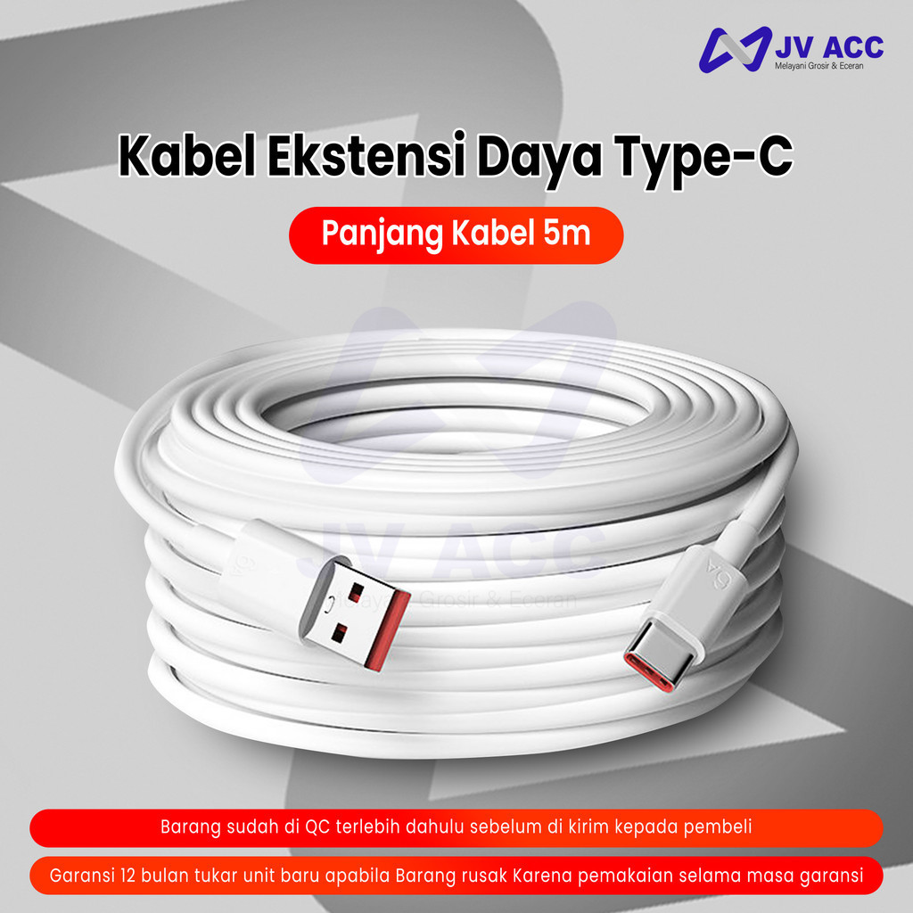 Jual KABEL CHARGER KAMERA CAMERA CCTV TYPE TIPE C PANJANG KABEL 5 METER ...