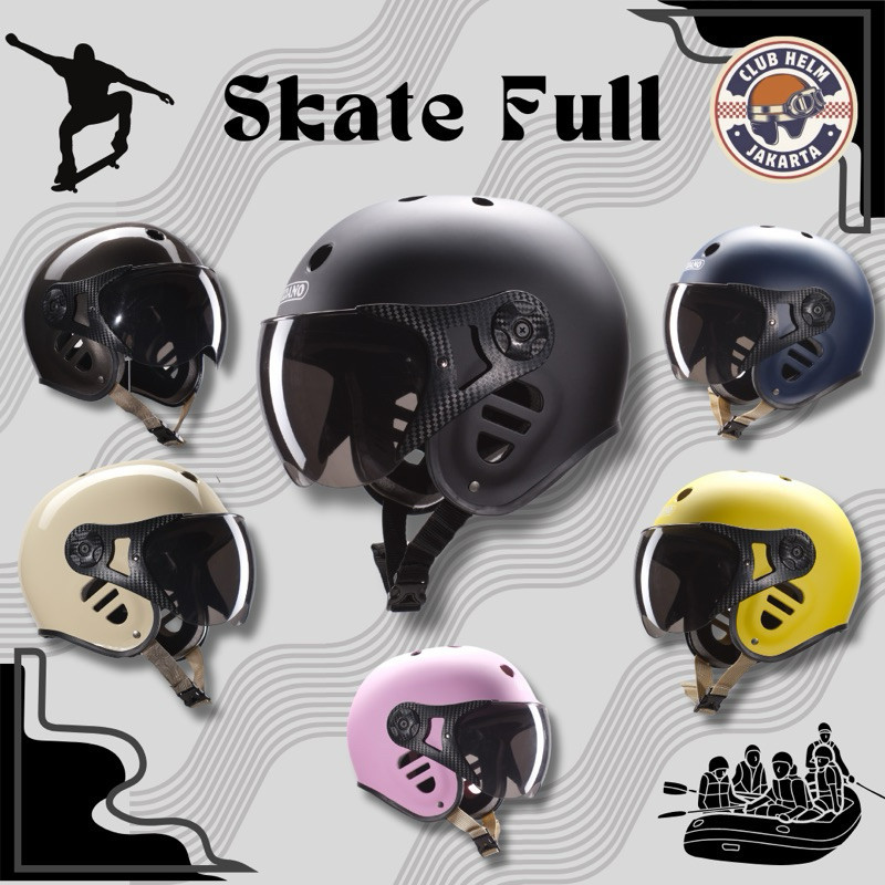 Jual Helm Skate Full + Kaca Pilot Mix - 1957 Garage | Shopee Indonesia