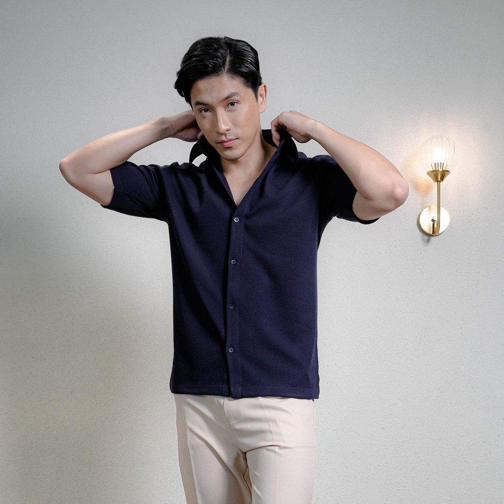 Jual Cupachino Double Knit Kemeja Pria 2-Way Stretch Lengan Pendek ...