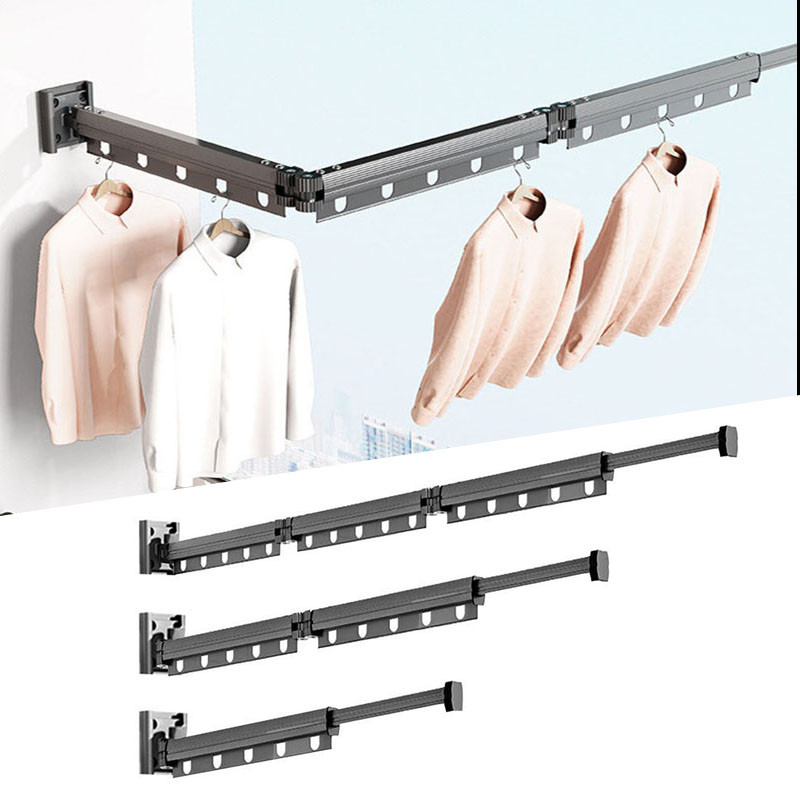 Jual Folding Clothes Drying Rack Aluminum Alloy Rotating Clothes Hanger ...