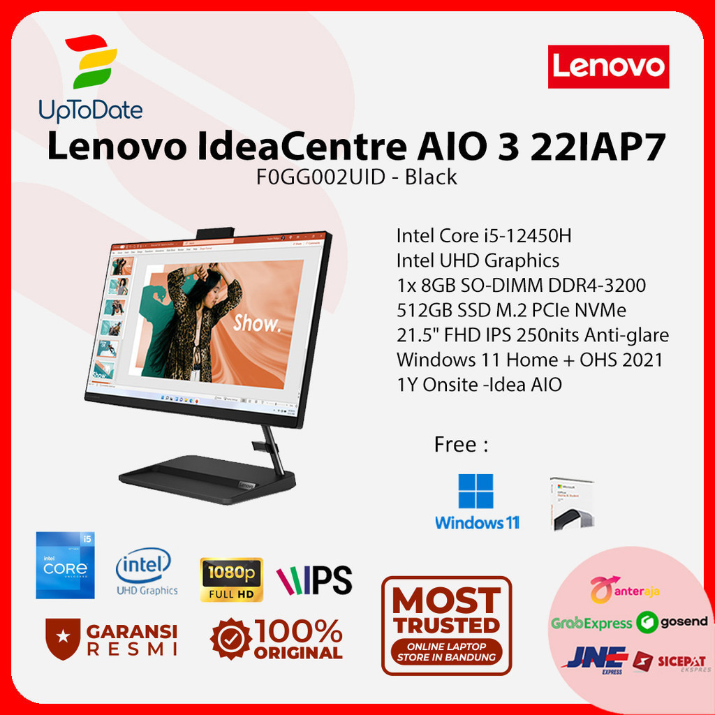 Jual Lenovo IdeaCentre AIO 3 22IAP7 2VID Core i5-12450H 8GB 512GB W11+OHS21 | Shopee Indonesia