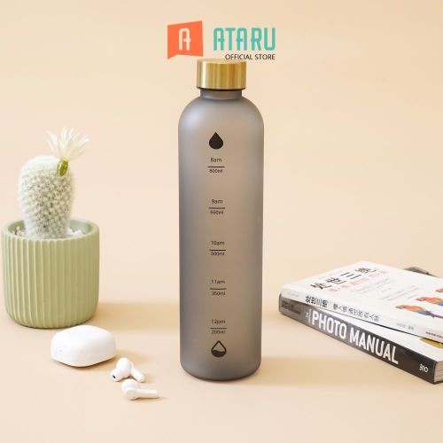 Jual Ataru 1 ltr Botol Minum Slim - Hitam Water Drinking Bottle Botol ...