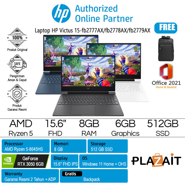 Jual HP Laptop Victus 15-fb2777AX fb2778AX fb2779AX /AMD Ryzen 5-8645HS ...