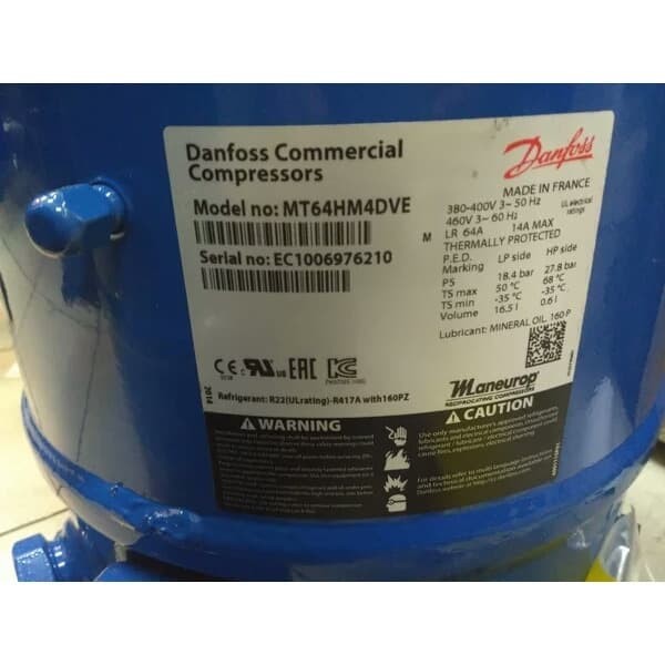 Jual kompresor ac danfos maneurop 5pk original r22 mt64hm4dve | Shopee ...