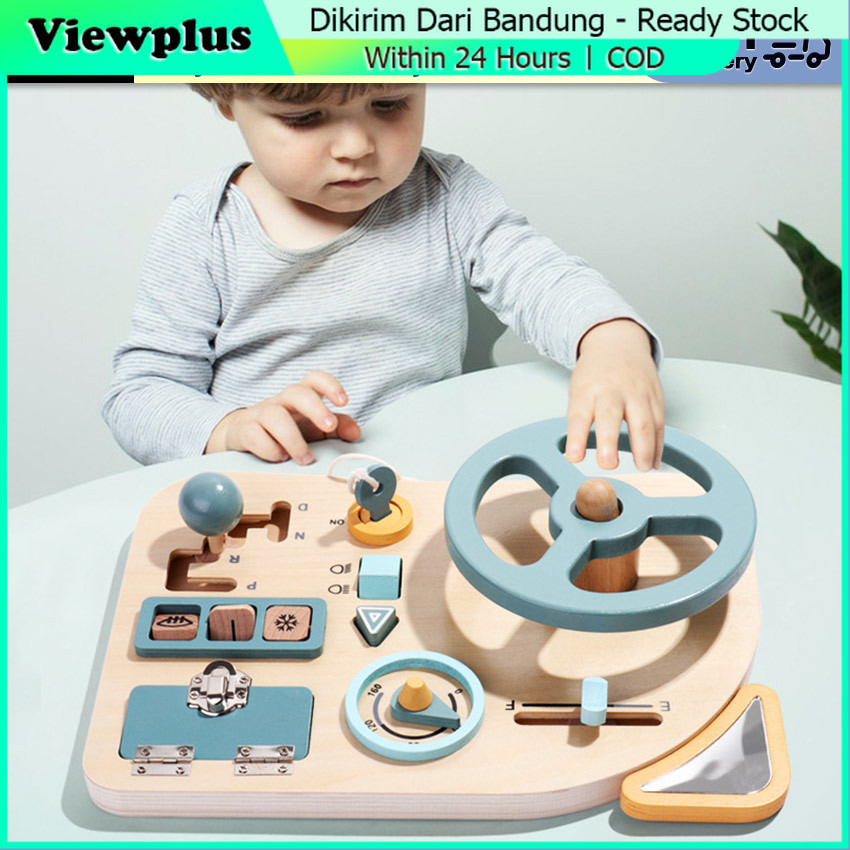 Jual Busy Board STEERING WHEEL Mainan Edukasi Anak Montessori Kayu Car ...