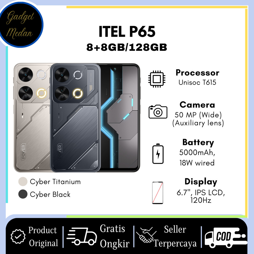 Jual ITEL P65 8+8GB/128GB Garansi Resmi | Shopee Indonesia