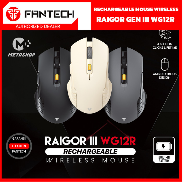 Jual Fantech RAIGOR Gen III WG12R Rechargeable Mouse Wireless Gaming ...