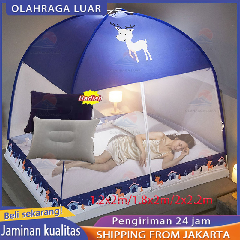 Jual 【Bantal tiup gratis】kelambu tidur Portable 120x200 180x200cm ...