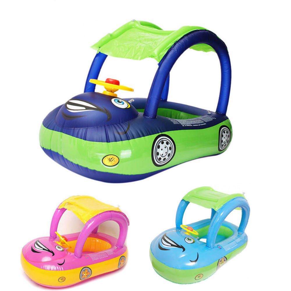 Jual Baby Swim Ring Sunshade Steering Wheel Floating Summer Kids Infant ...