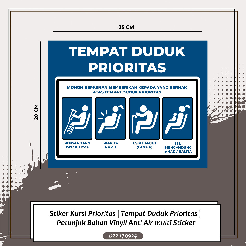 Jual Stiker Kursi Prioritas | Tempat Duduk Prioritas | Petunjuk Bahan ...
