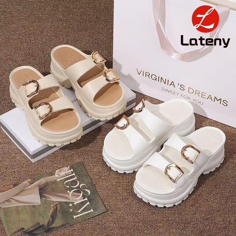 Jual Lateny Sandal Wanita Kekinian Tinggi Sandal Fuji Wanita Wedges ...