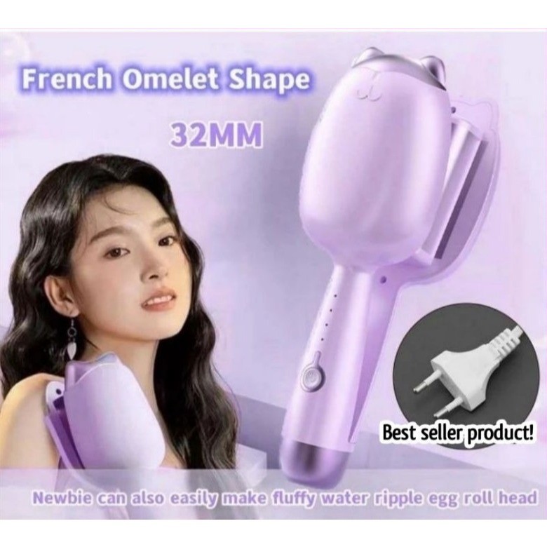 Jual CATOKAN KERITING RAMBUT GELOMBANG 32MM / ALAT CATOK GELOMBANG CURLY WAVE MERMID EGG ROLL ...