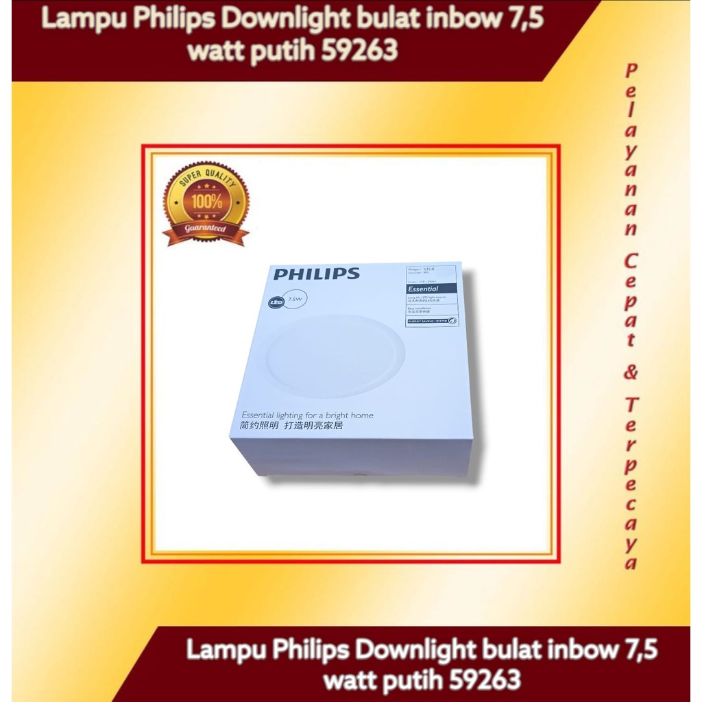 Jual Lampu Philips Downlight bulat inbow 7,5 watt putih 59263 | Shopee ...
