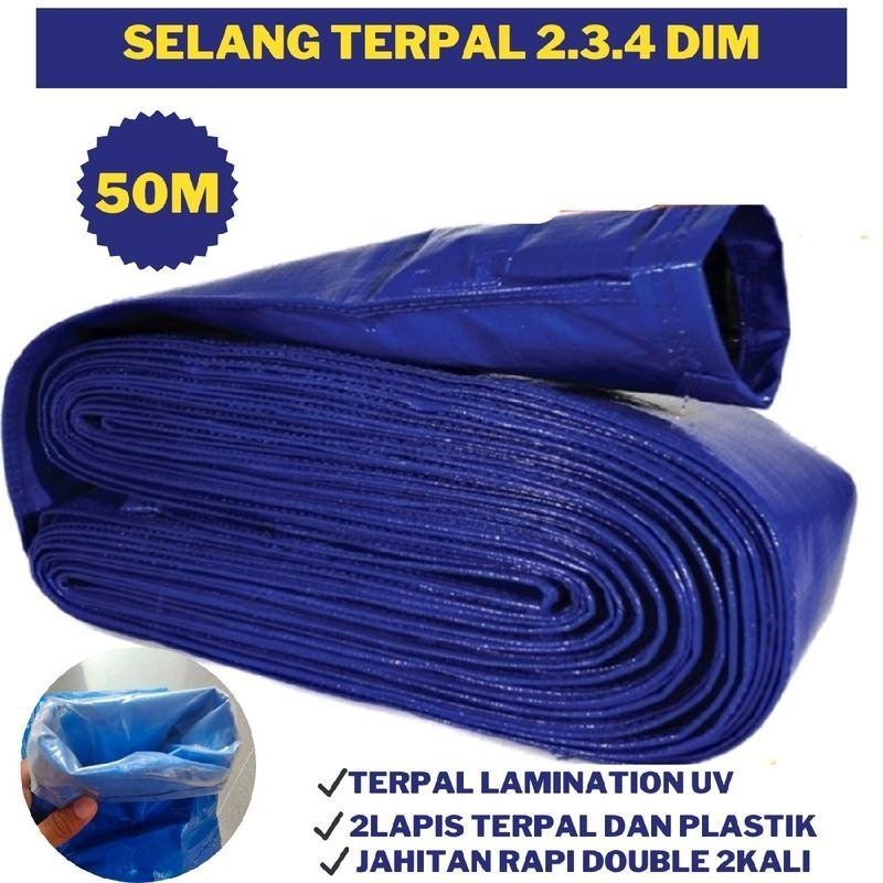 Jual selang terpal 50 meter 2dim 3dim 4dim untuk irigasi pengairan ...